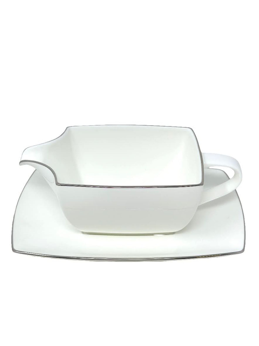 MIKASA COUTURE PLATINUM GRAVY BOAT WITH STAND - Kitchen Smart