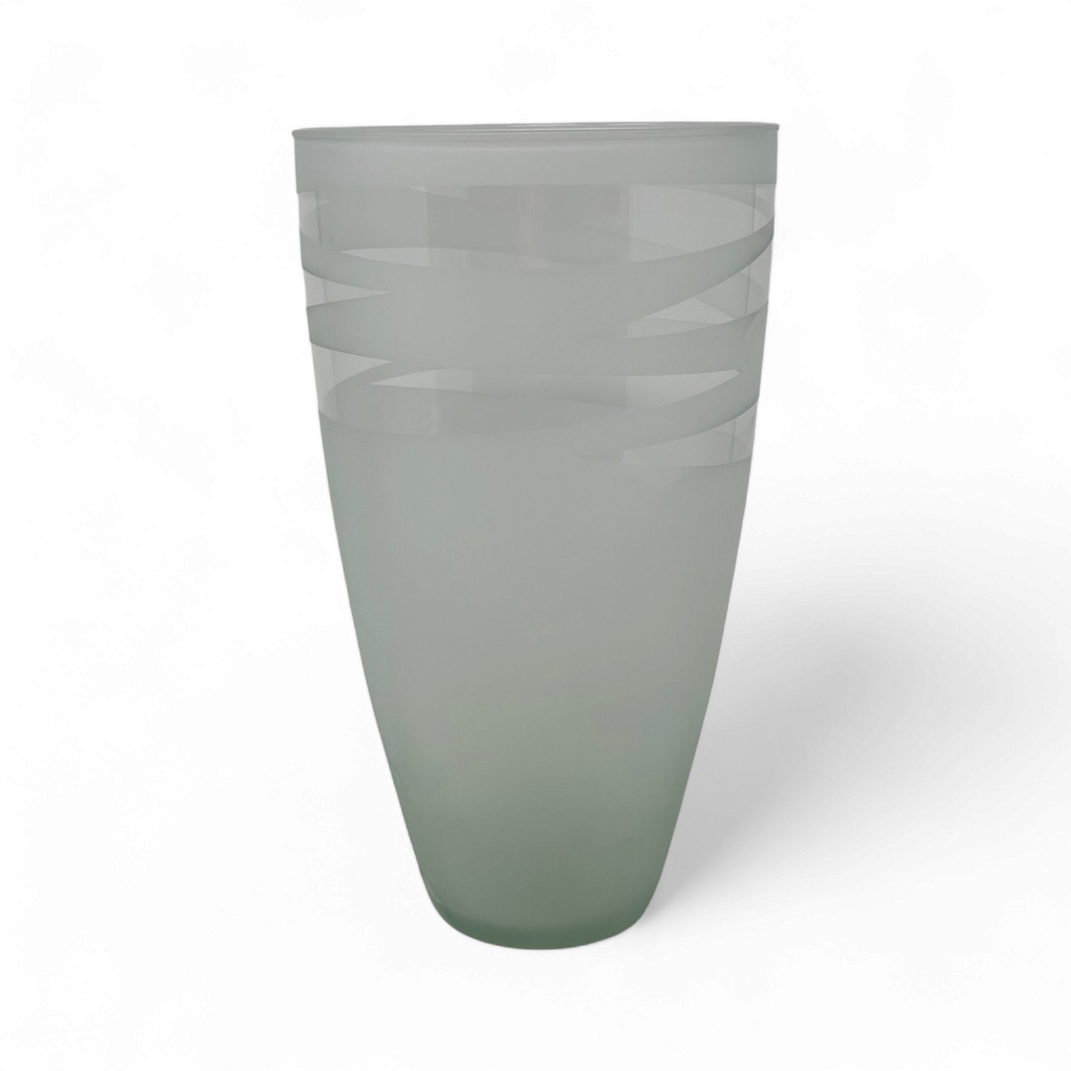 Frosted Swirl Glass Vase - Kitchen Smart