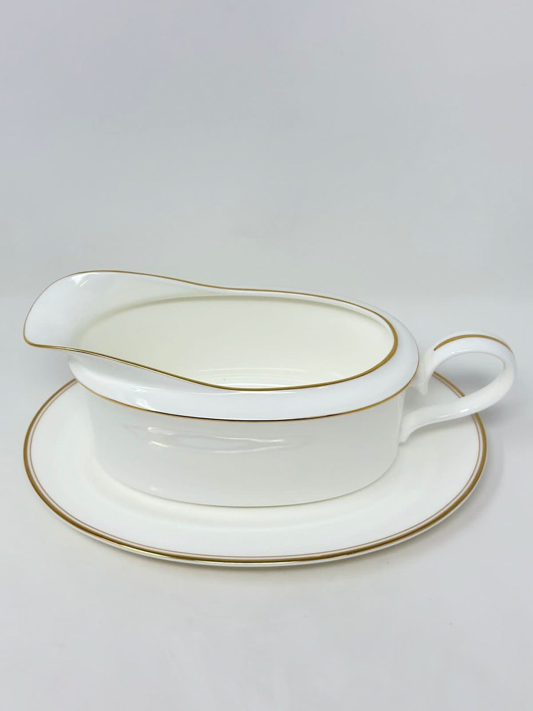 Mikasa Century Gold Gravy Boat w/ Stand - Kitchen Smart