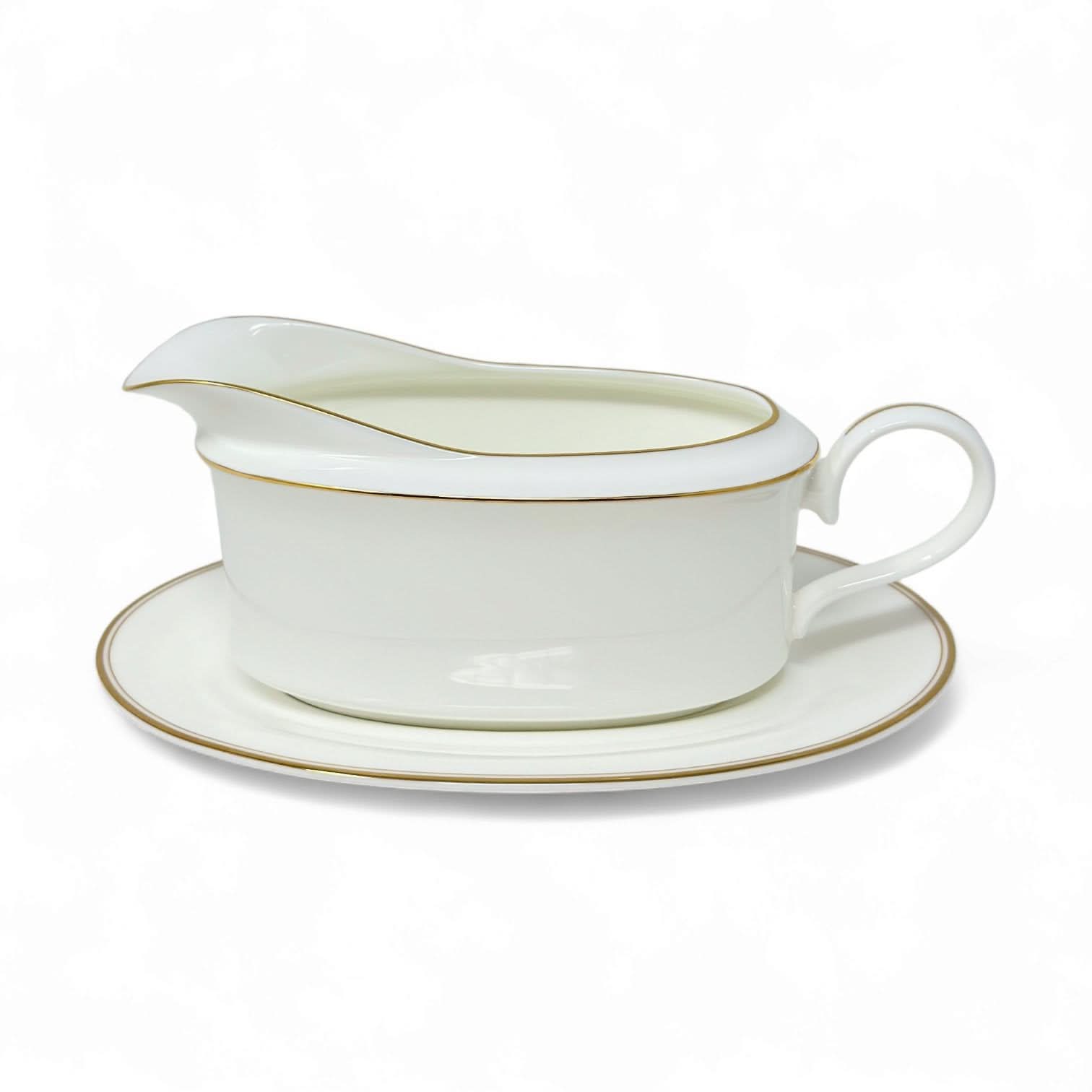 Mikasa Century Gold Gravy Boat w/ Stand - Kitchen Smart
