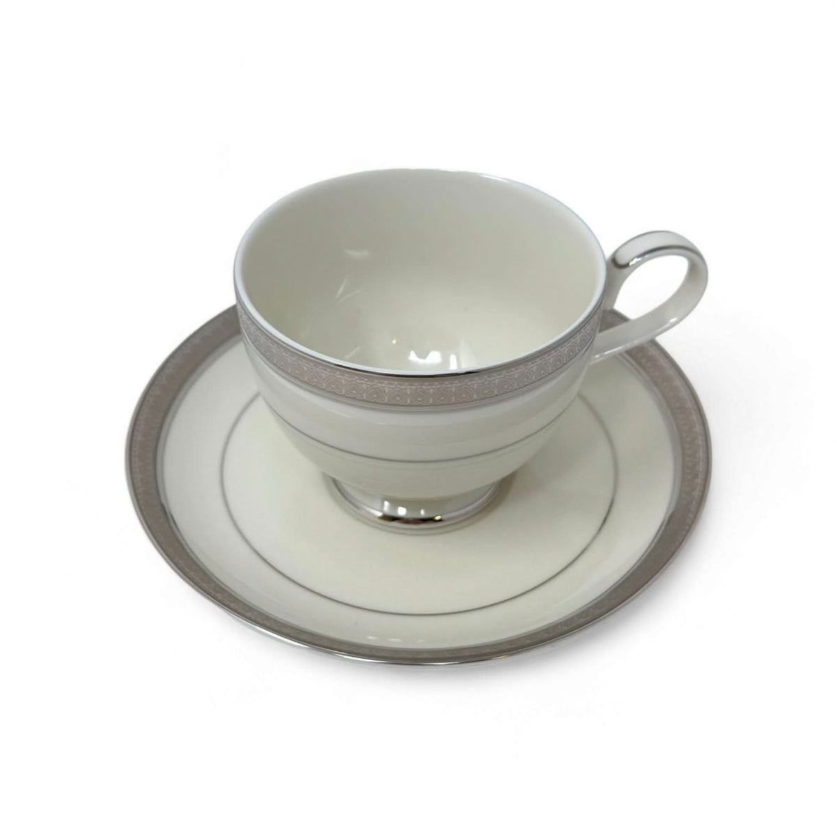 Mikasa Palatial Platinum Cup and Saucer Set - Kitchen Smart